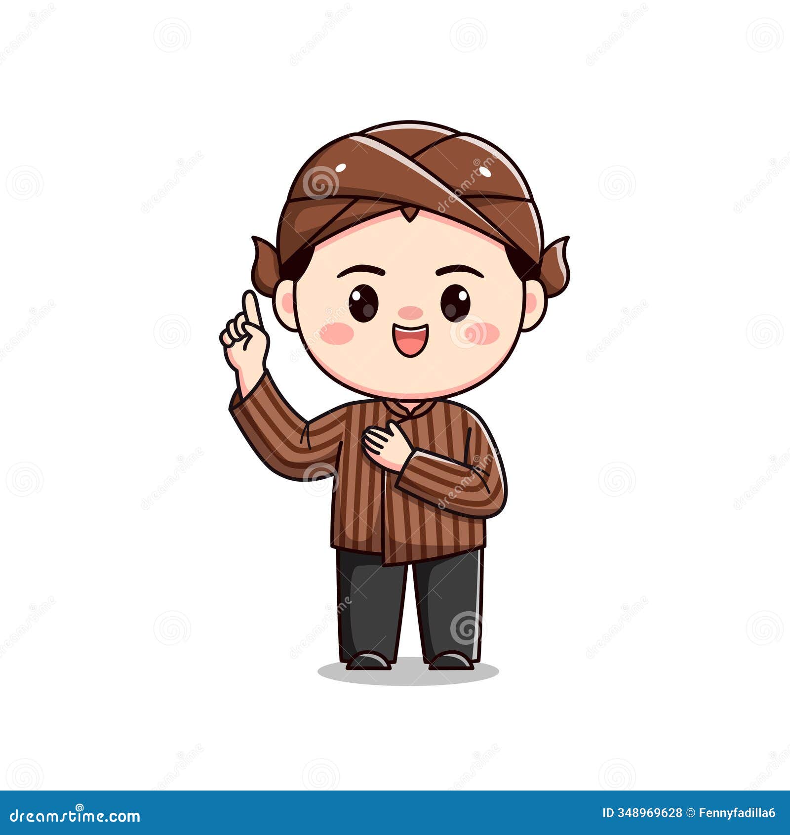 Indonesian Traditional Java Blangkon Boy Costume Stock Vector ...