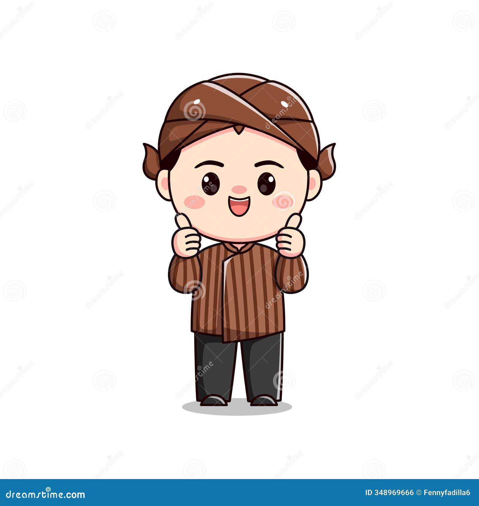 Indonesian Traditional Java Blangkon Boy Costume Stock Vector - Illustration of totopong ...