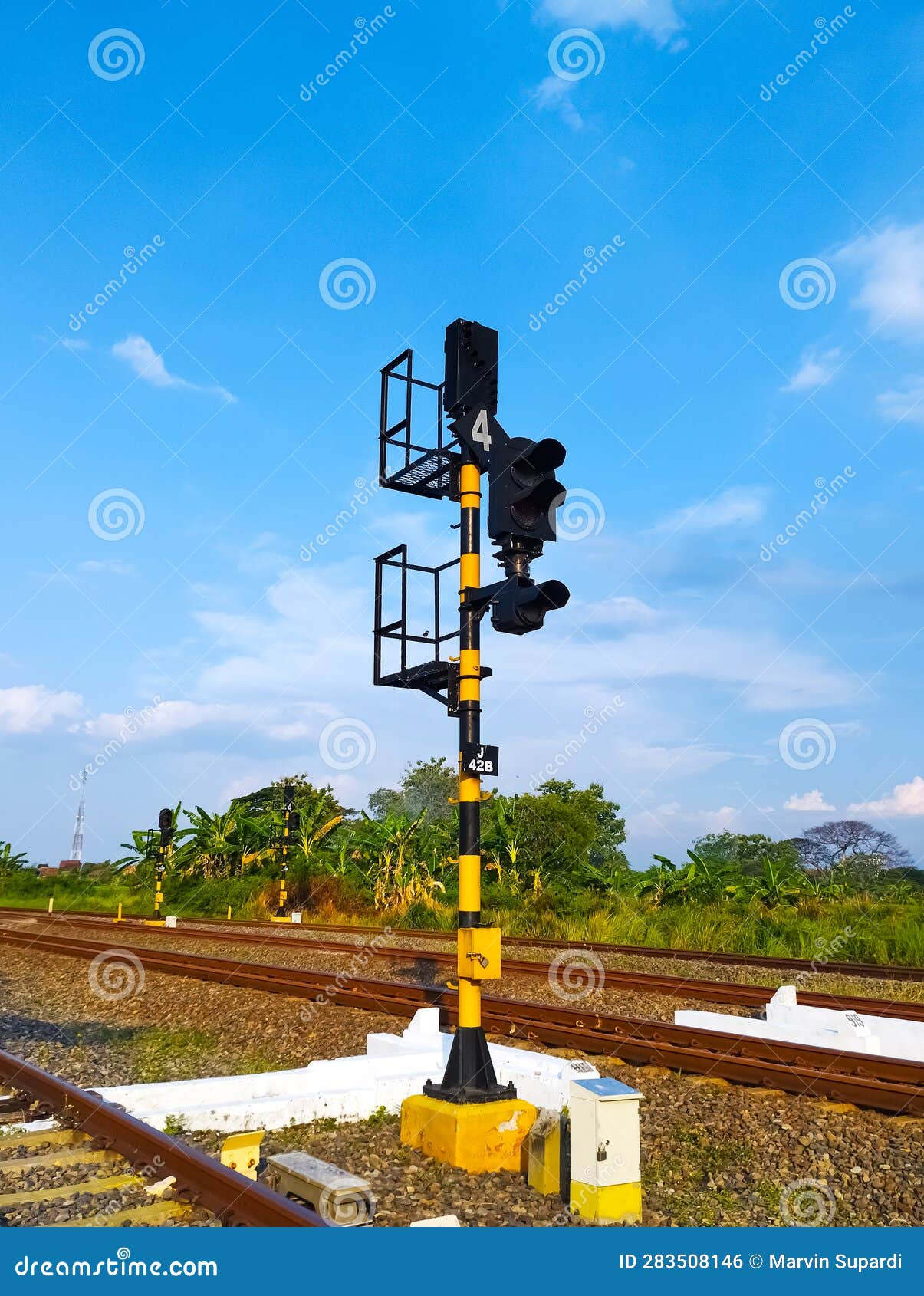 Indonesian Train Railroad Crossing. Stock Photo - Image of road ...
