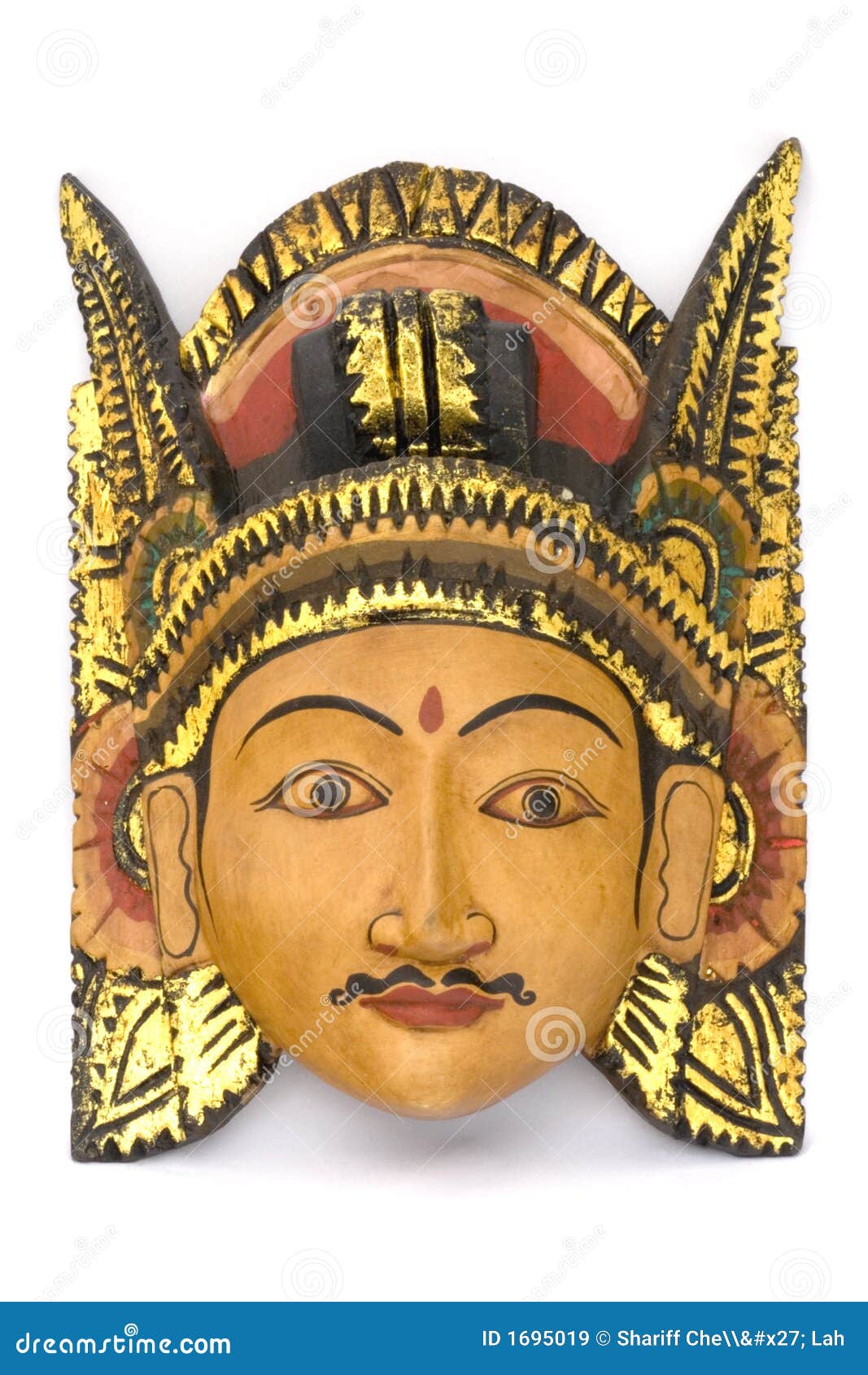Indonesian Wooden Mask stock image. Image of ancient, dance - 1695019