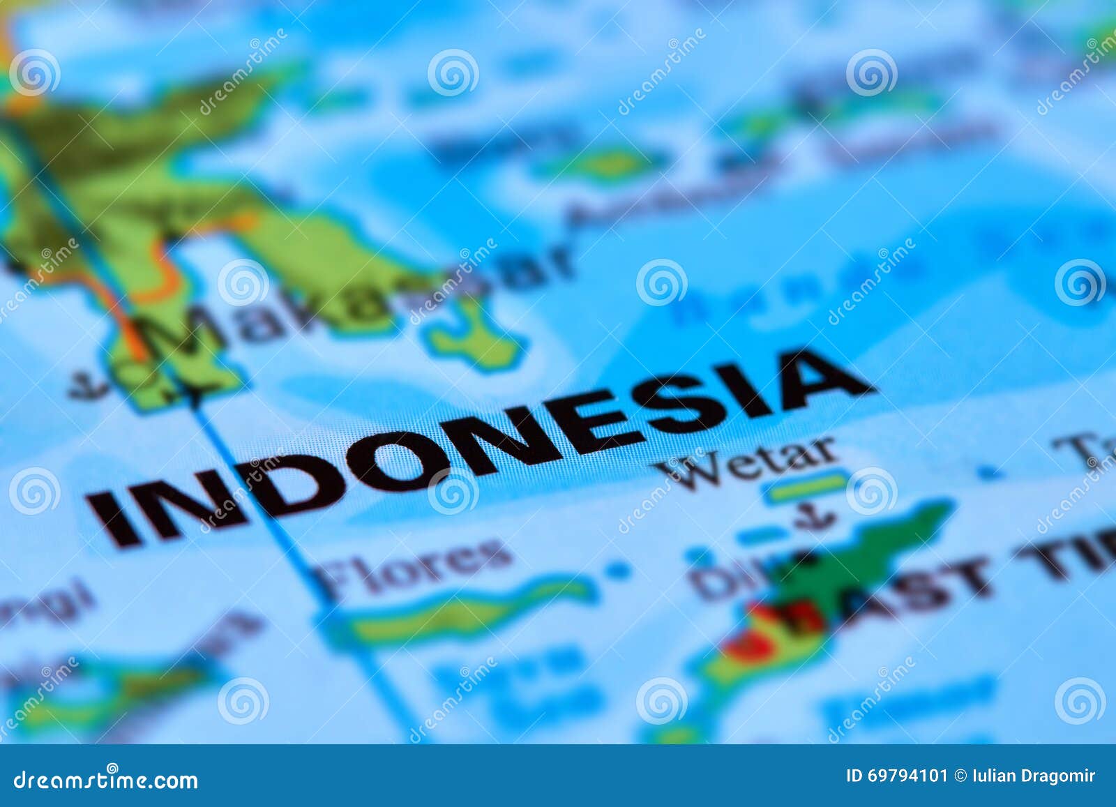 Indonesien auf der Karte stockbild. Bild von masse, karte - 69794101