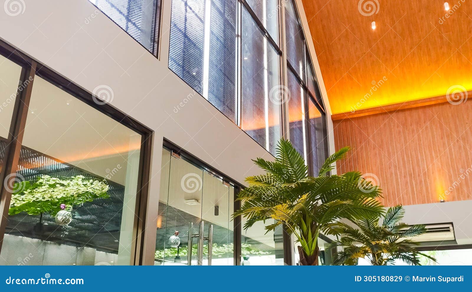 Indoor Architecture with Plants. Stock Image - Image of indoor, design ...