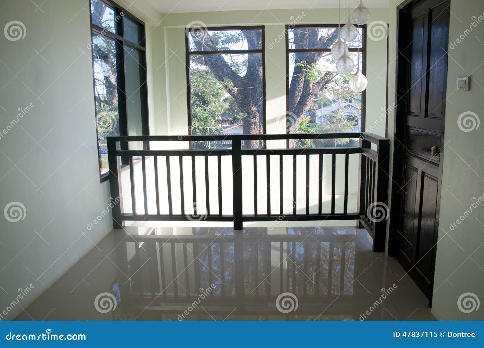 Indoor balcony stock image. Image of floor, deck, brown - 47837115