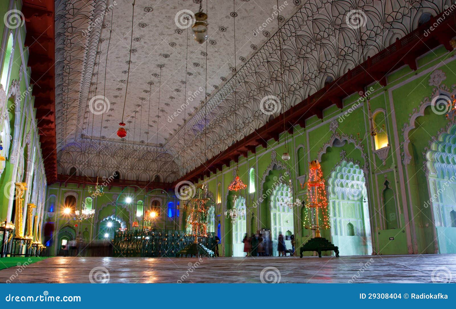Indoor of Bara Imambara in Lucknow Stock Photo - Image of islam ...