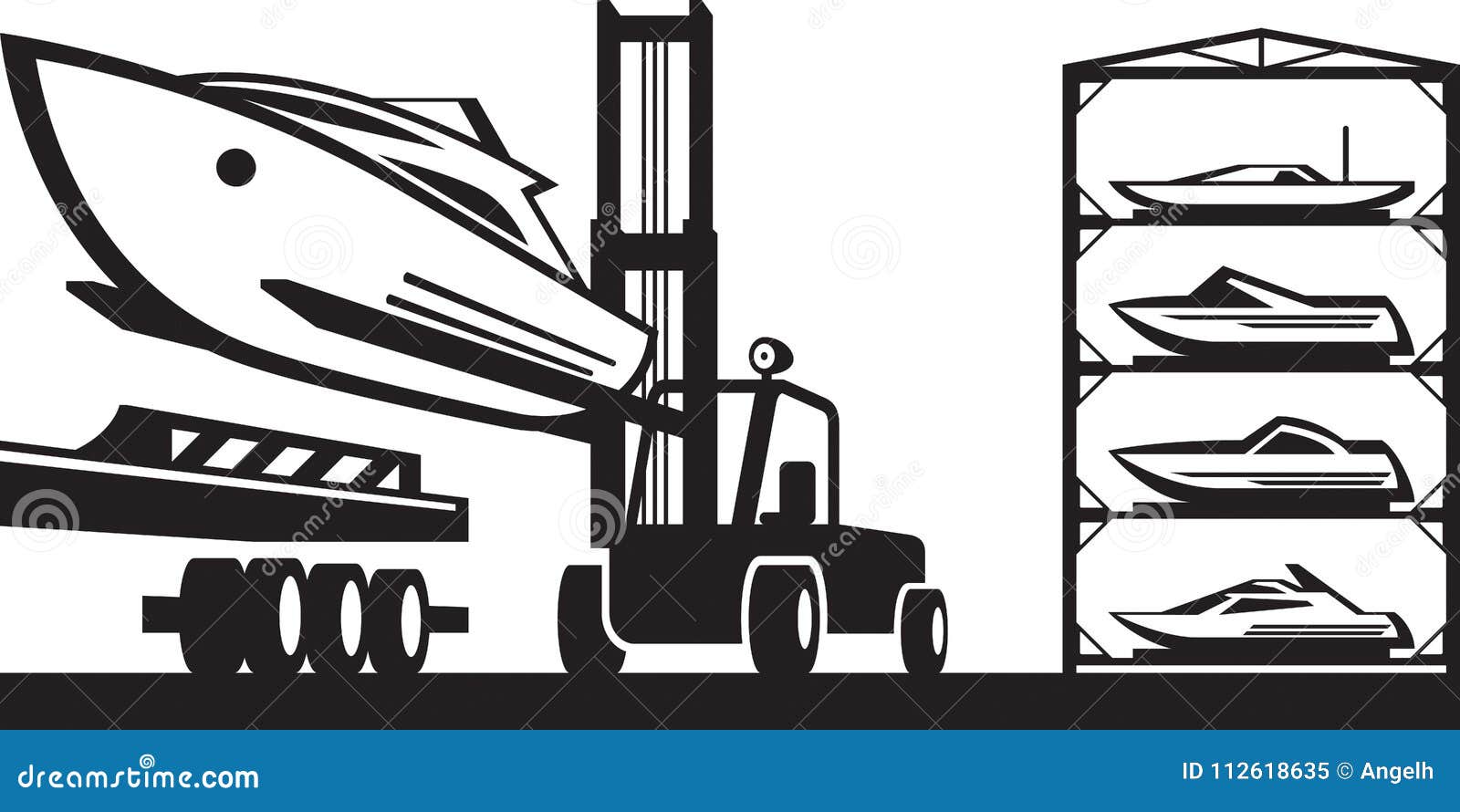 Indoor Boats and Yachts Storage Stock Vector - Illustration of depot ...