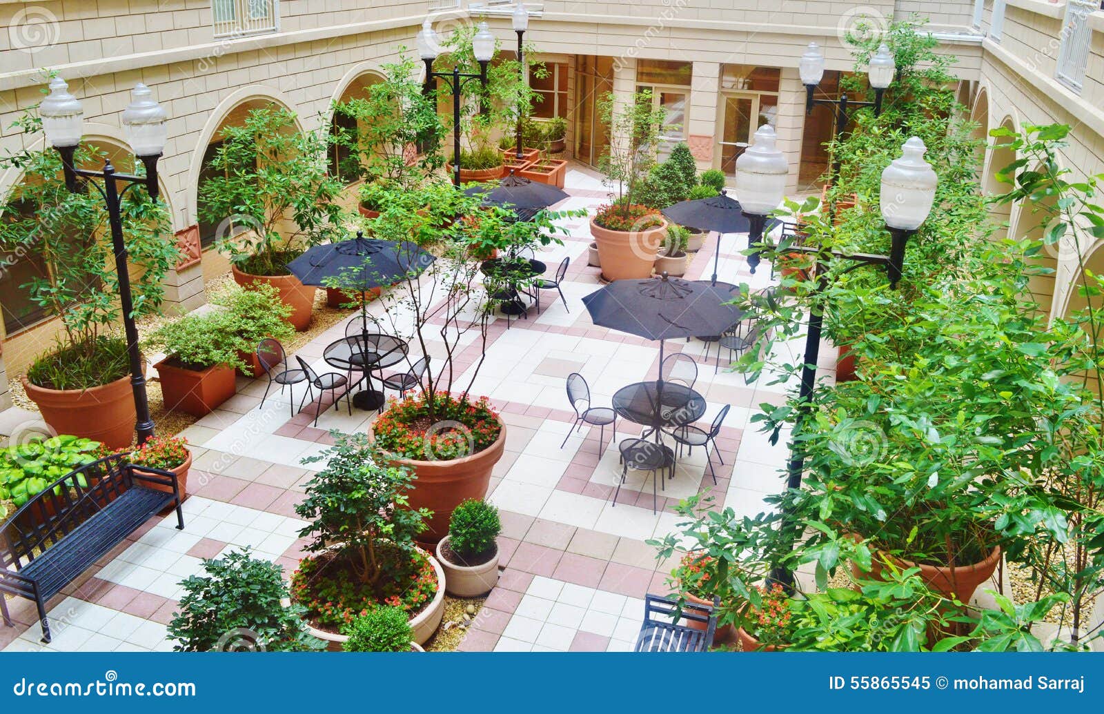 Indoor cafe stock image. Image of garden, flowers, cafe - 55865545