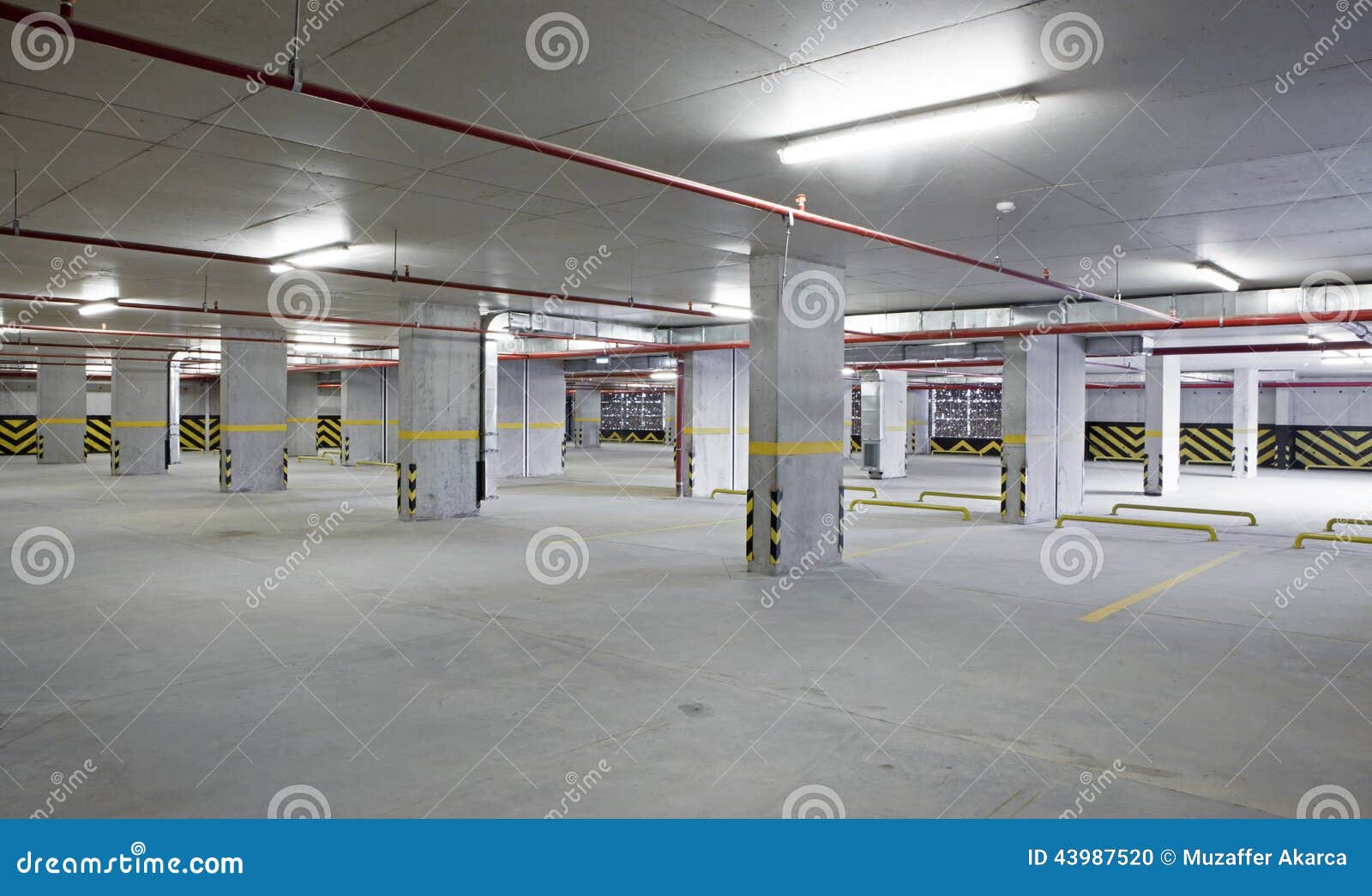 Indoor Car Parking is Empty. Stock Photo - Image of built, basement ...