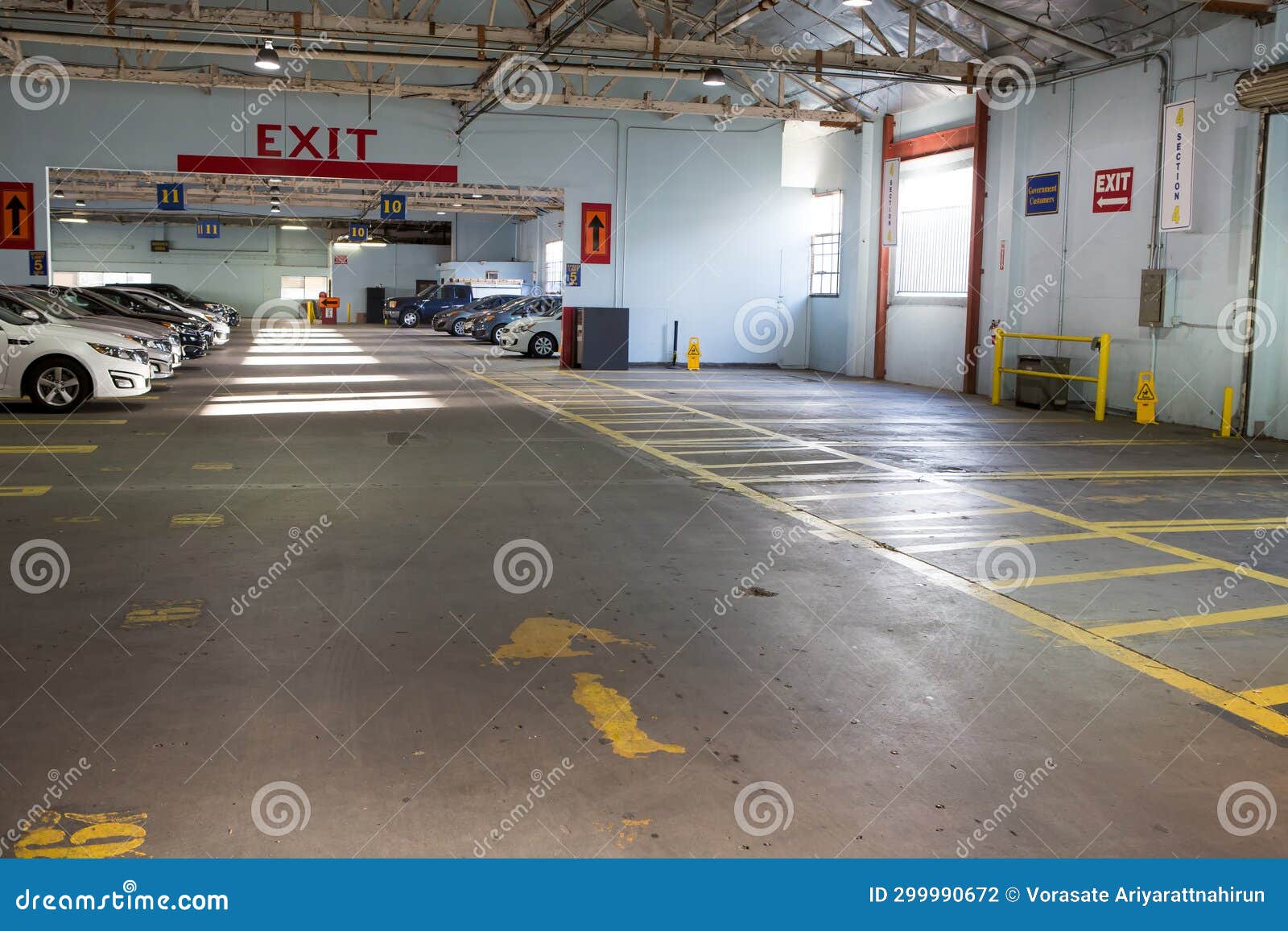 Indoor car parking garage stock photo. Image of business - 299990672