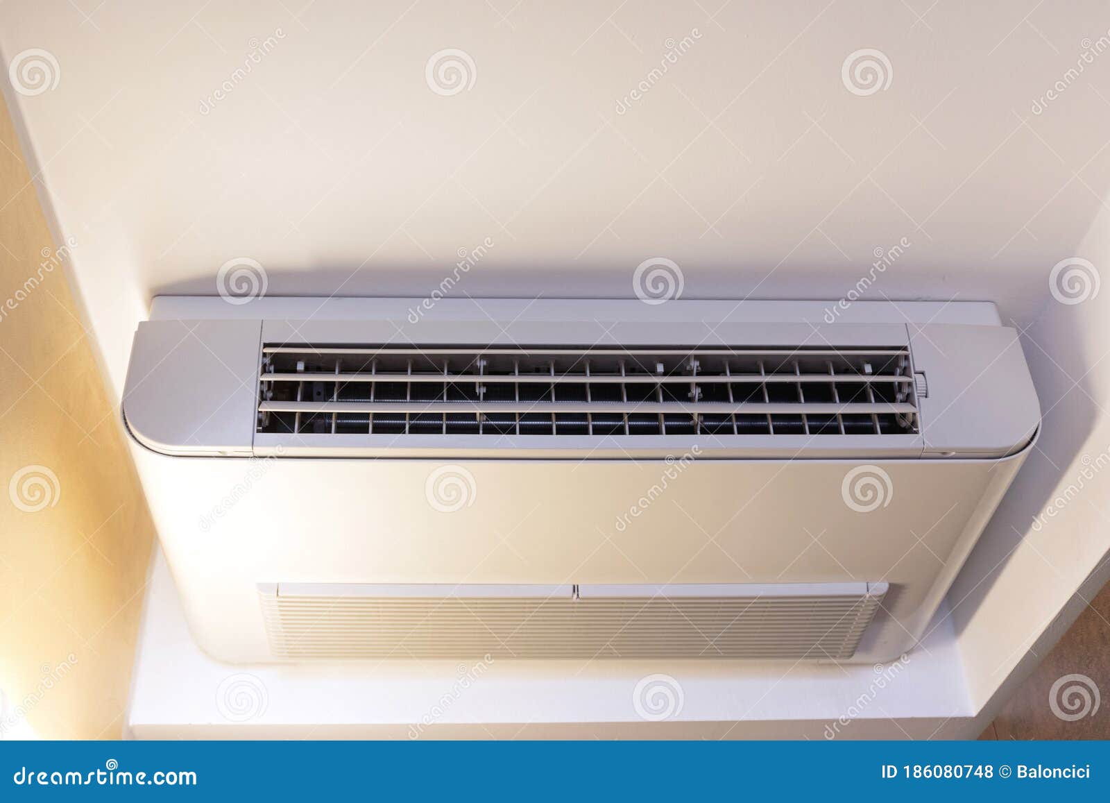 Indoor Ceiling Air Conditioner Stock Photo - Image of ceiling, cooling ...