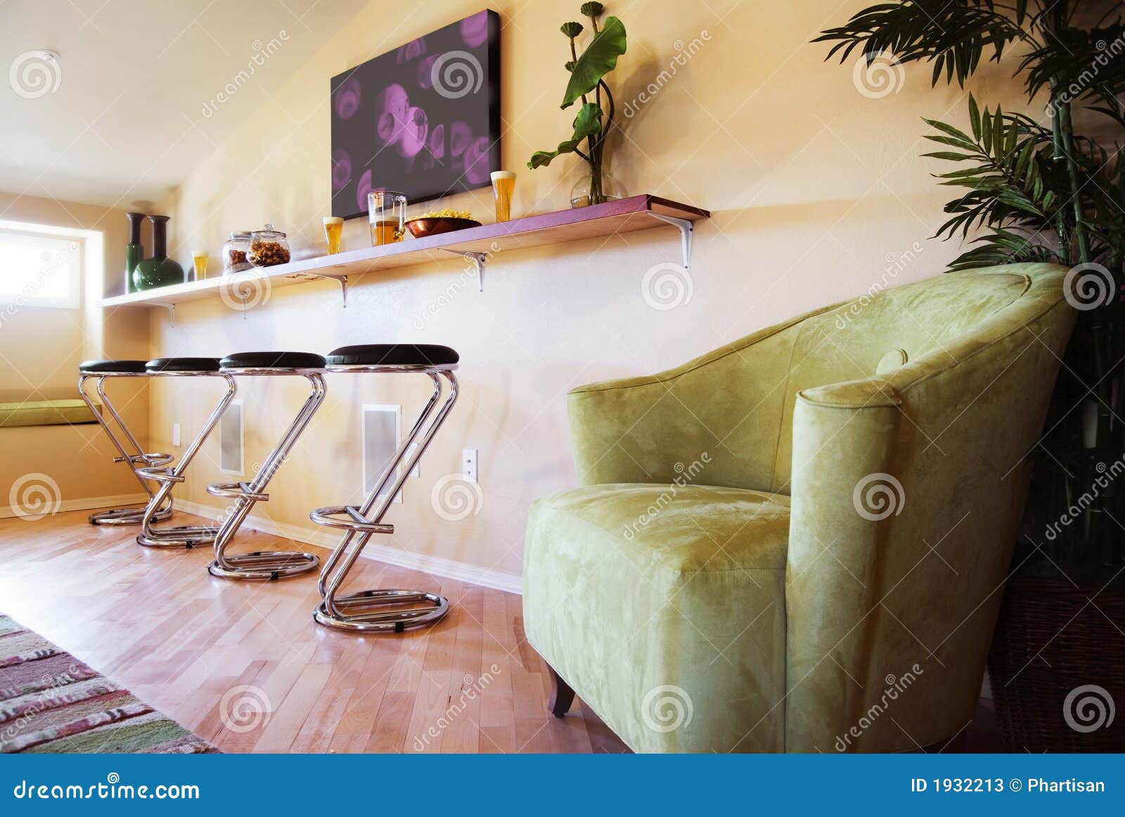Indoor Cozy Bar Area stock image. Image of modern, comfortable - 1932213