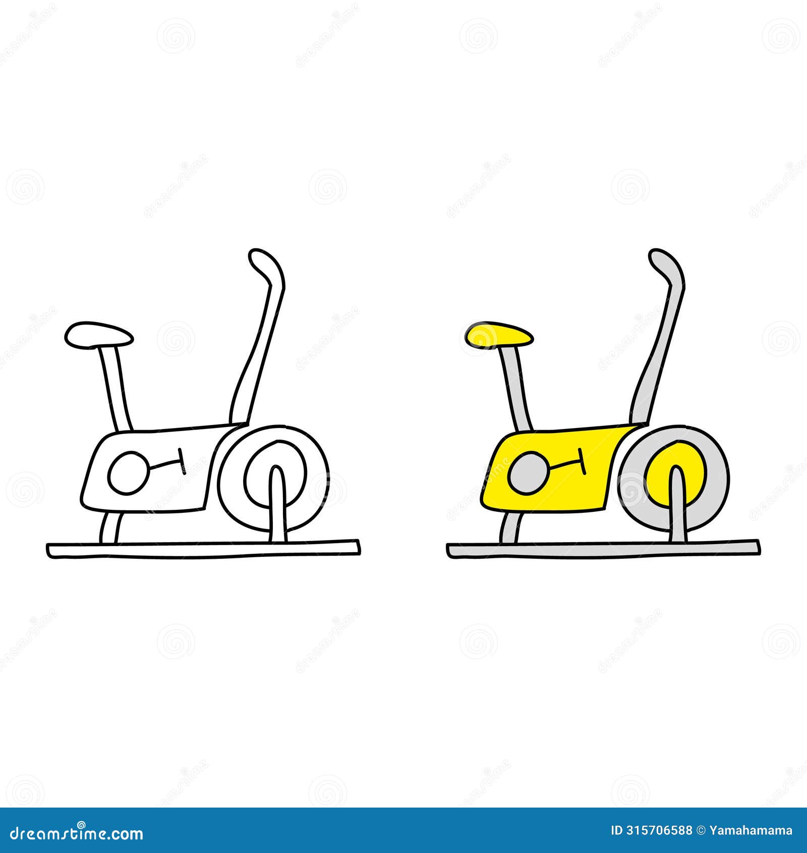 Indoor cycle 3 stock vector. Illustration of black, outline - 315706588