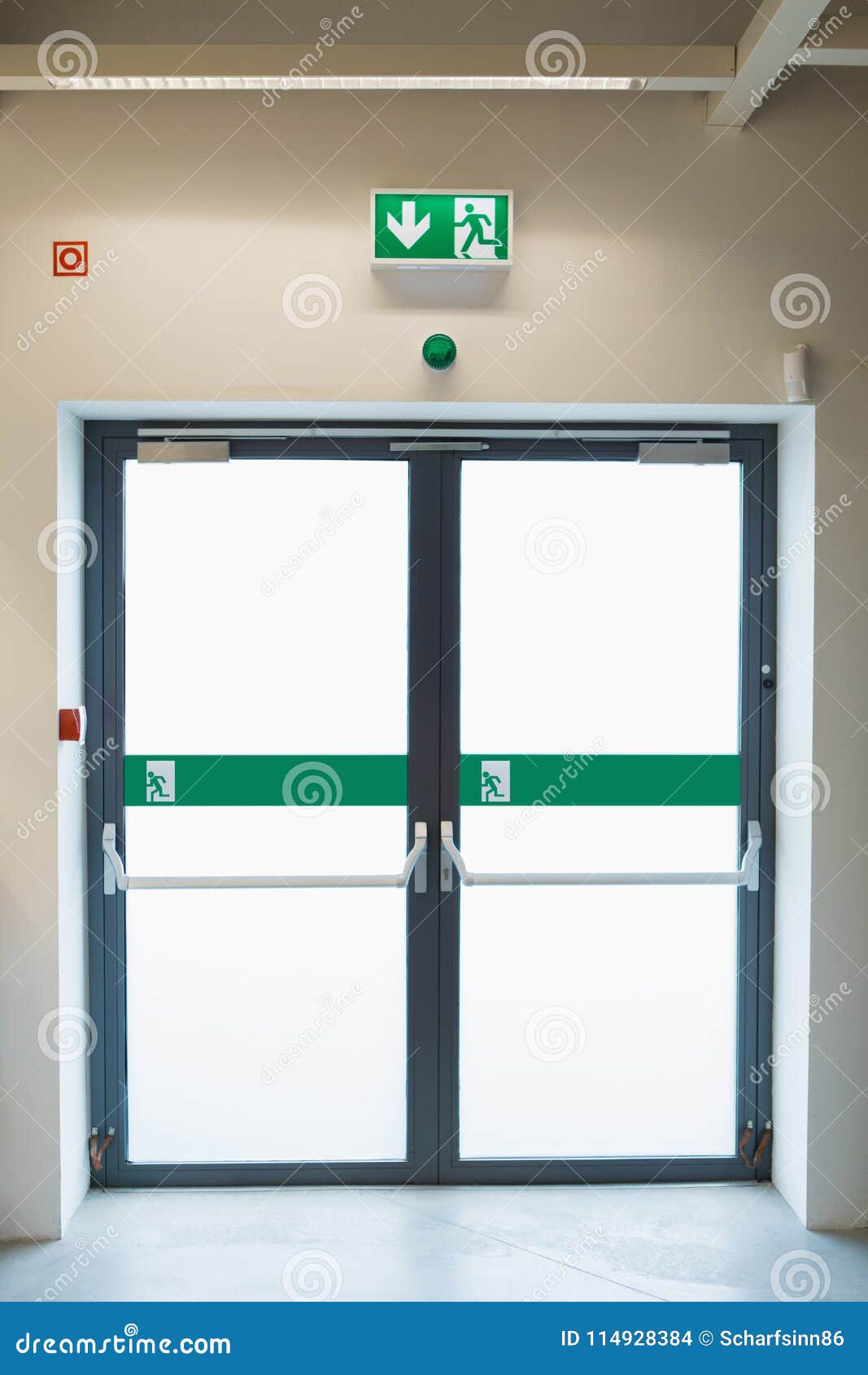 Emergency Exit in the Store Stock Photo - Image of doorway, sign: 114928384