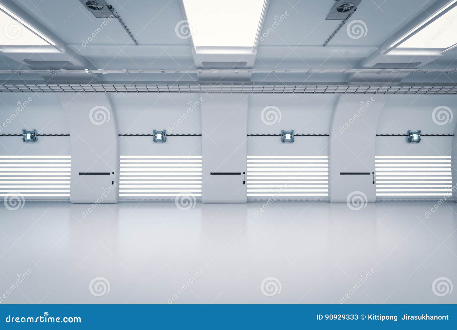 Indoor empty factory stock illustration. Illustration of rendering ...