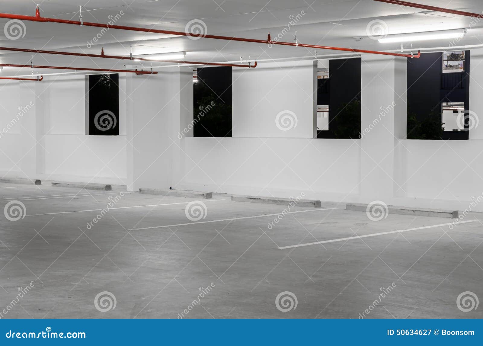 Indoor empty parking lot stock image. Image of line, garage - 50634627