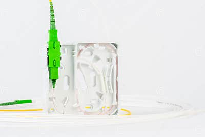 Fiber Optic Wall Subscriber Socket Box with Patch Cord Cables Stock ...