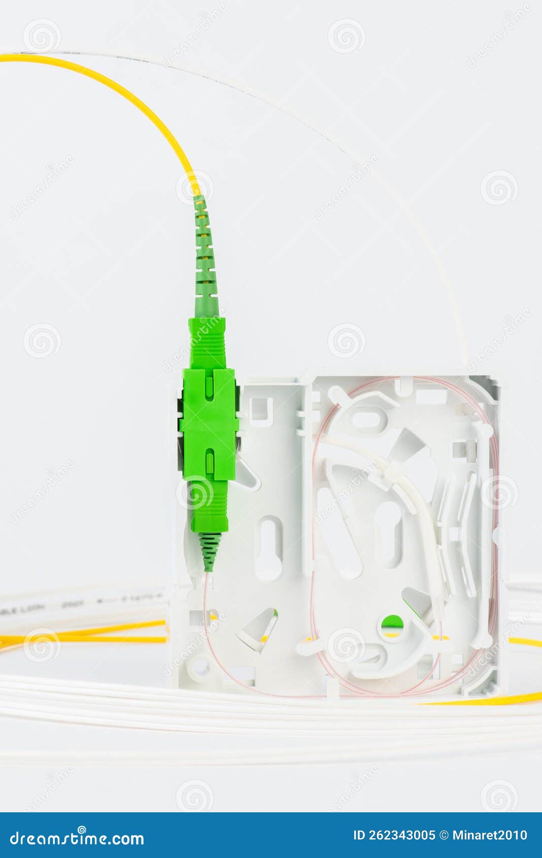 Fiber Optic Wall Subscriber Socket Box with Patch Cord Cables Stock ...