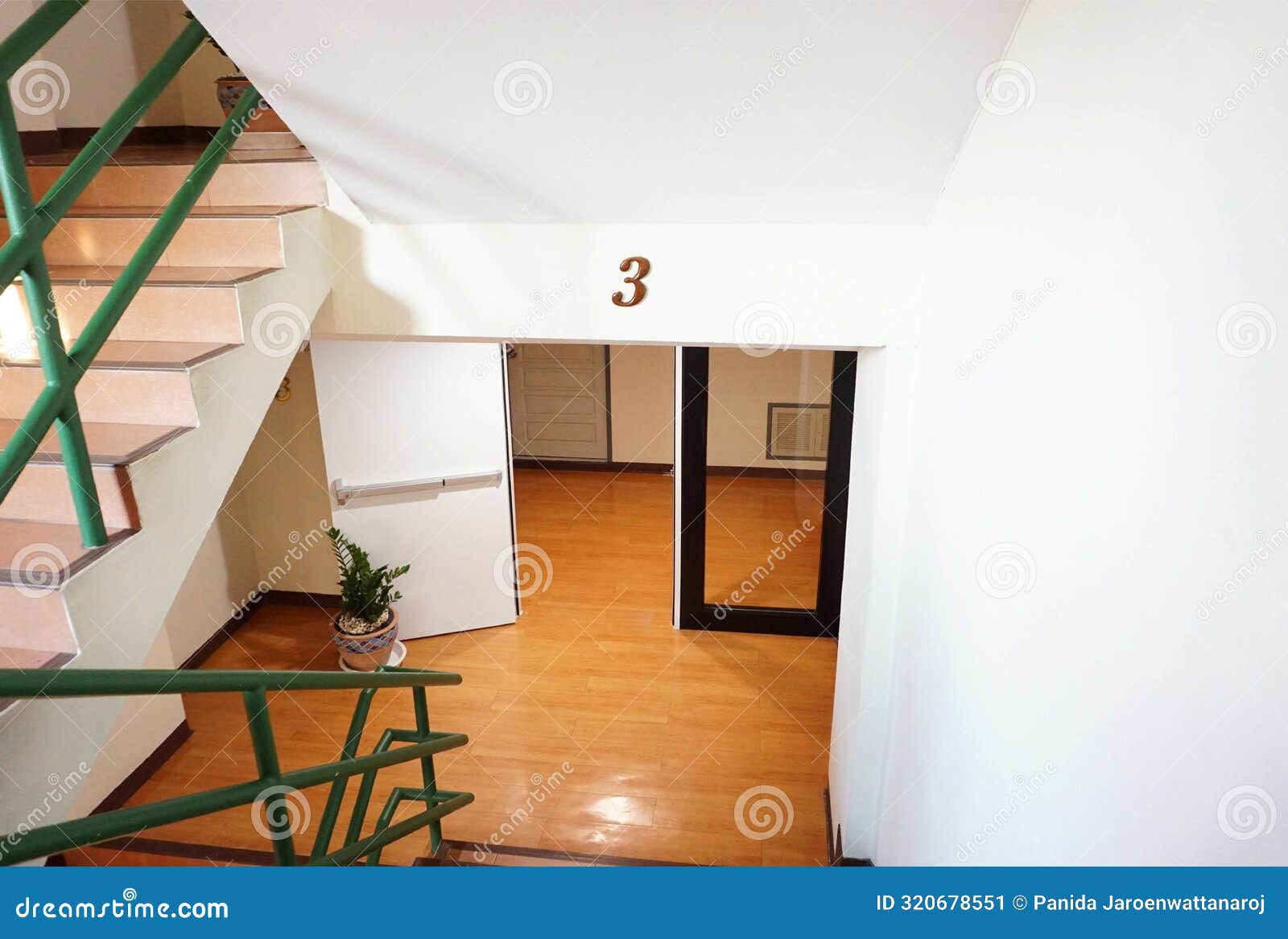 Indoor - Fire Exit Door Set and Safety Glass of Hotel - Floor 6 Stock ...