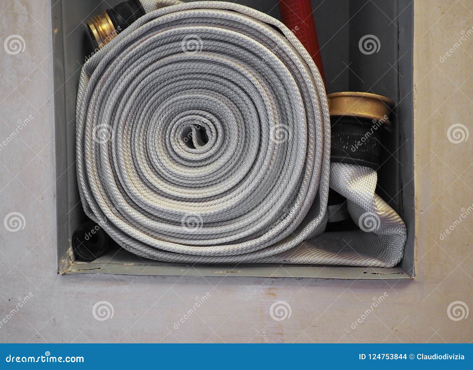 Fire hose cabinet stock photo. Image of safety, technology - 124753844
