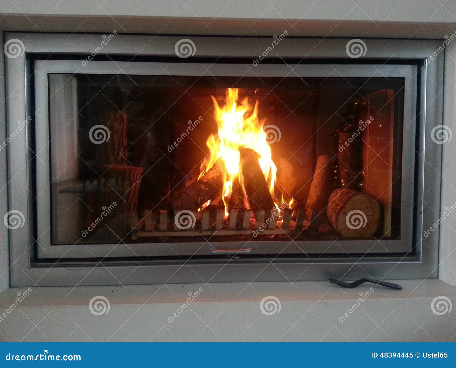 Indoor fireplace stock image. Image of heated, burning - 48394445