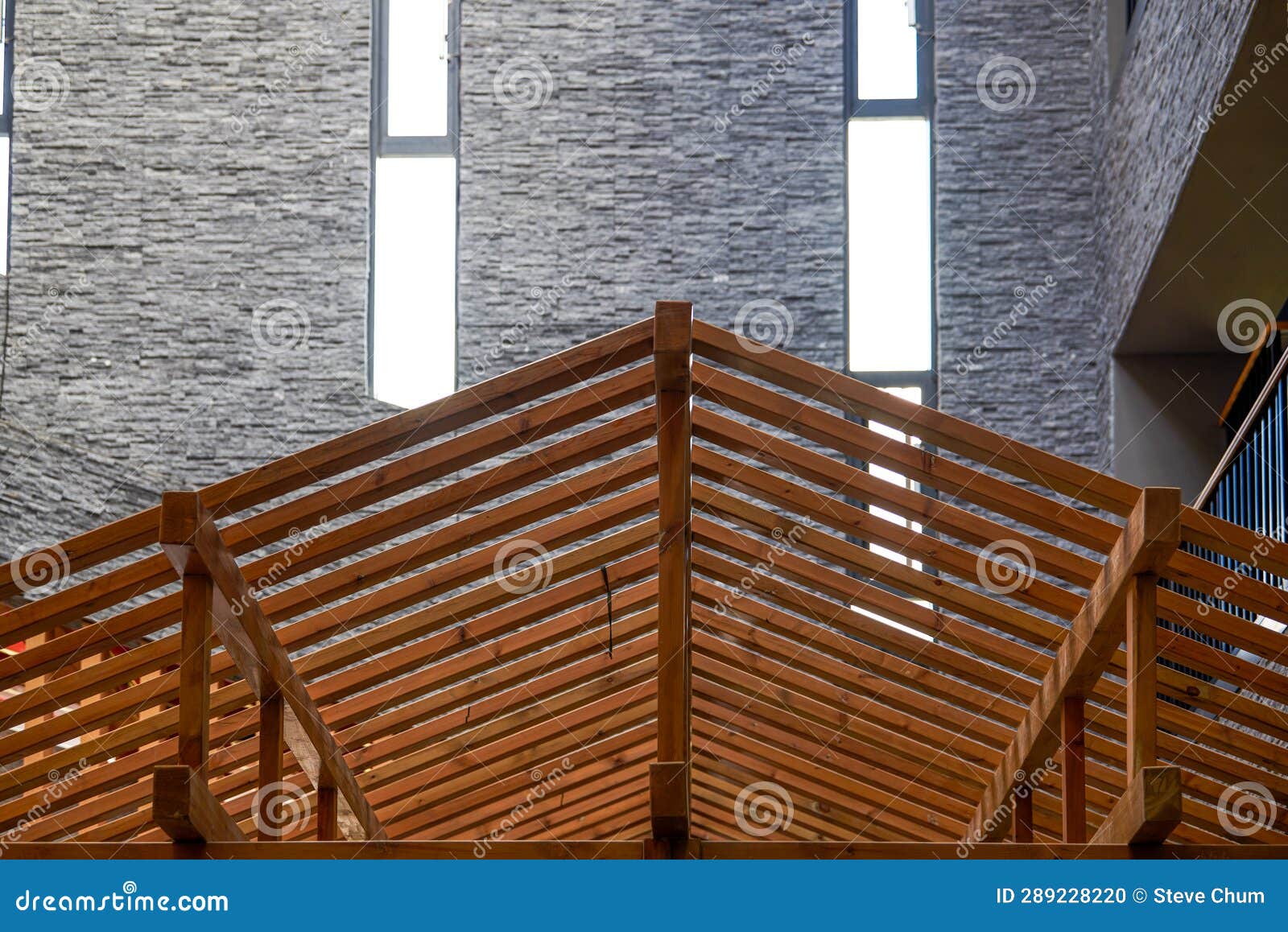 Indoor Frame Ceiling Made of Wood Stock Photo - Image of iron, ceiling ...