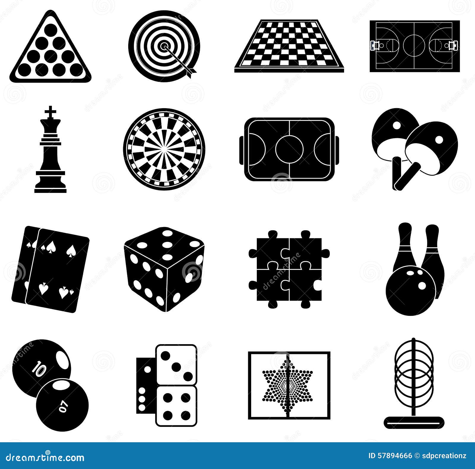 Indoor games icons set stock vector. Illustration of card - 57894666