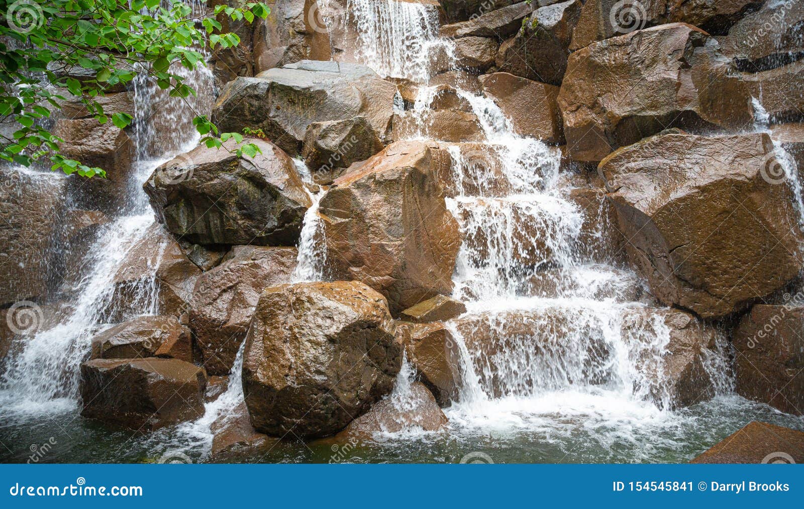 Cascade Over Rocks stock image. Image of stone, park - 154545841