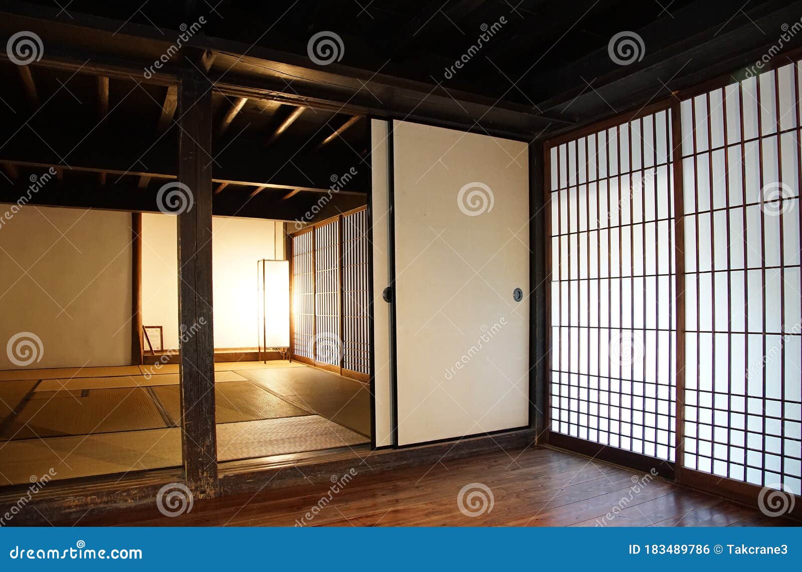 Indoor of the Japanese House Stock Photo - Image of lighted, house ...