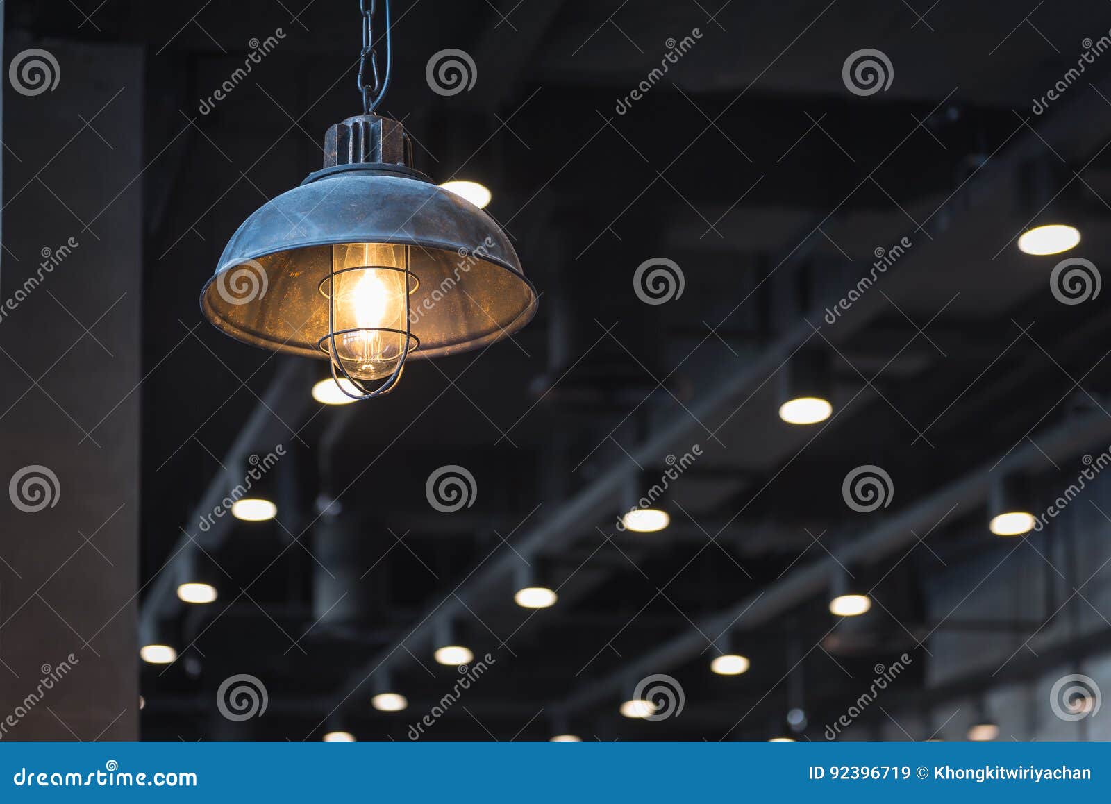 Indoor Light in Coffee Shop Stock Image - Image of fixture, electric ...