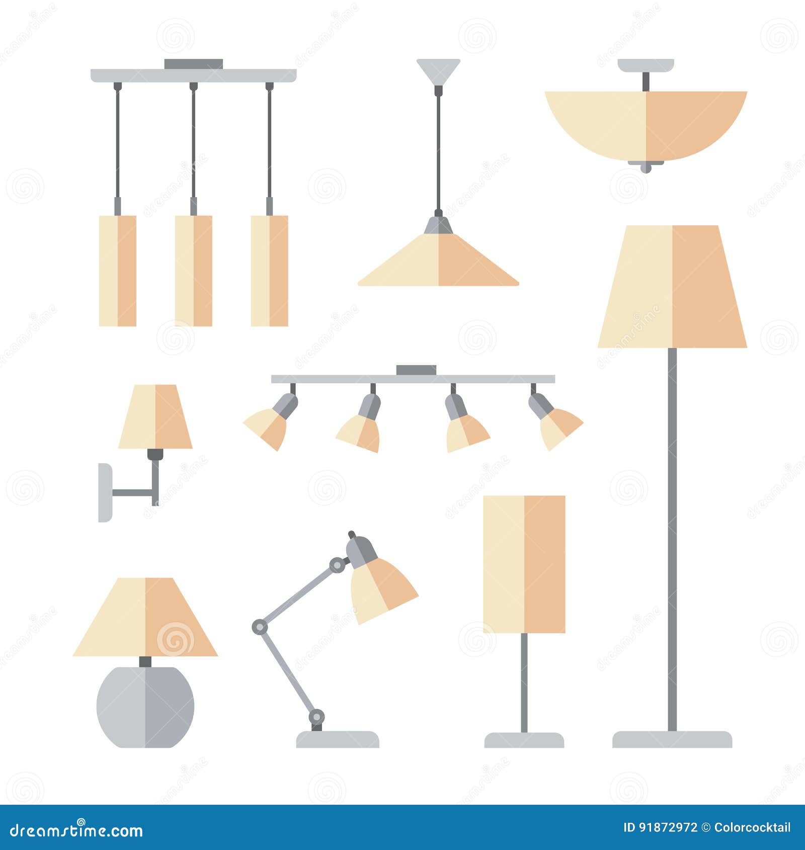 Indoor lighting stock vector. Illustration of room, table - 91872972