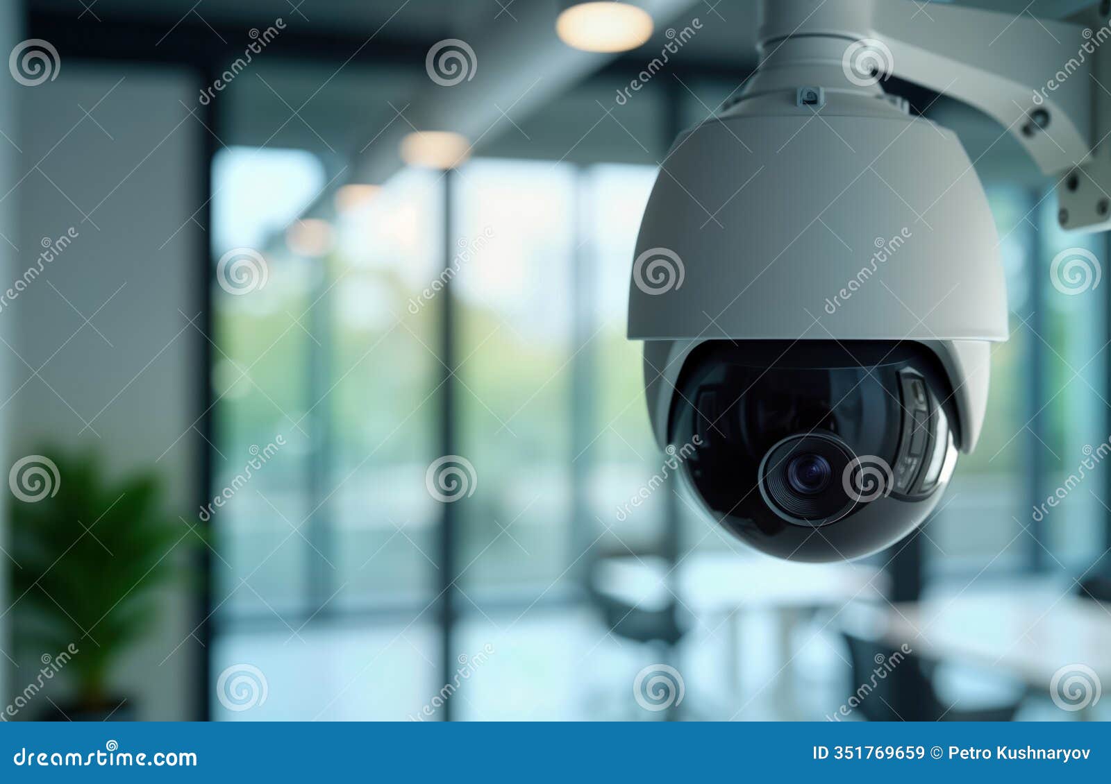 Indoor Modern Office Building with Cctv Security Camera. Tech Security ...