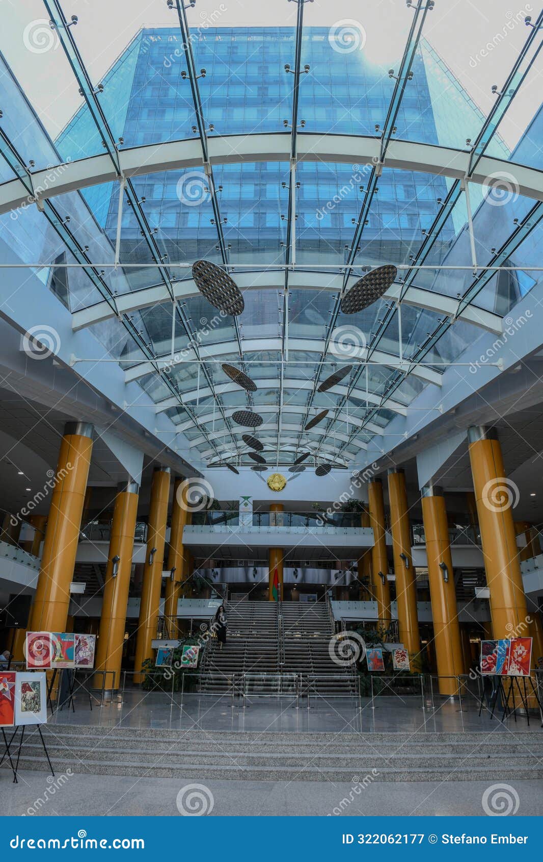 Indoor of the National Library at Minsk on Belarus Editorial ...