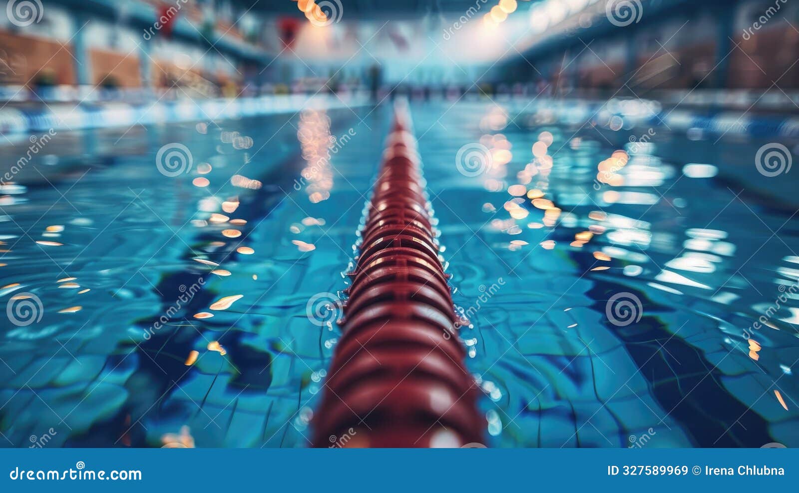 Indoor Olympic-sized Swimming Pool with Lane Lines Stock Illustration ...