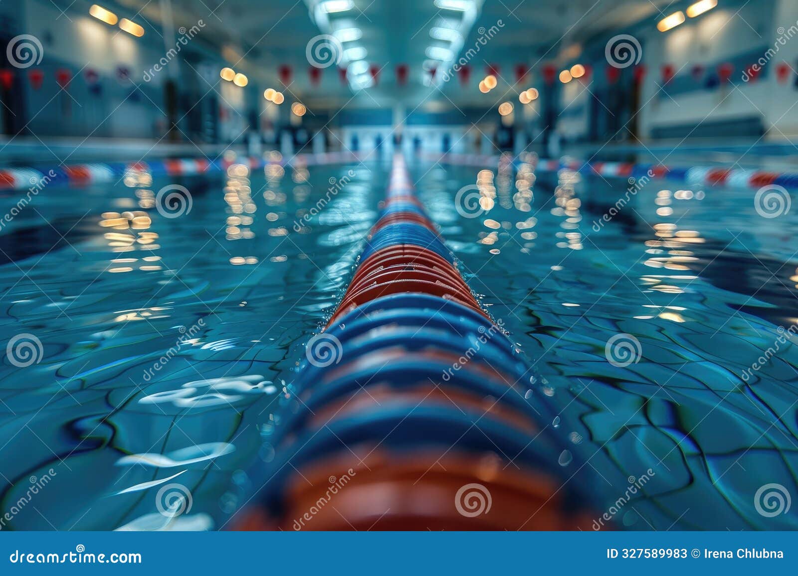 Indoor Olympic-sized Swimming Pool with Lane Lines Stock Illustration ...