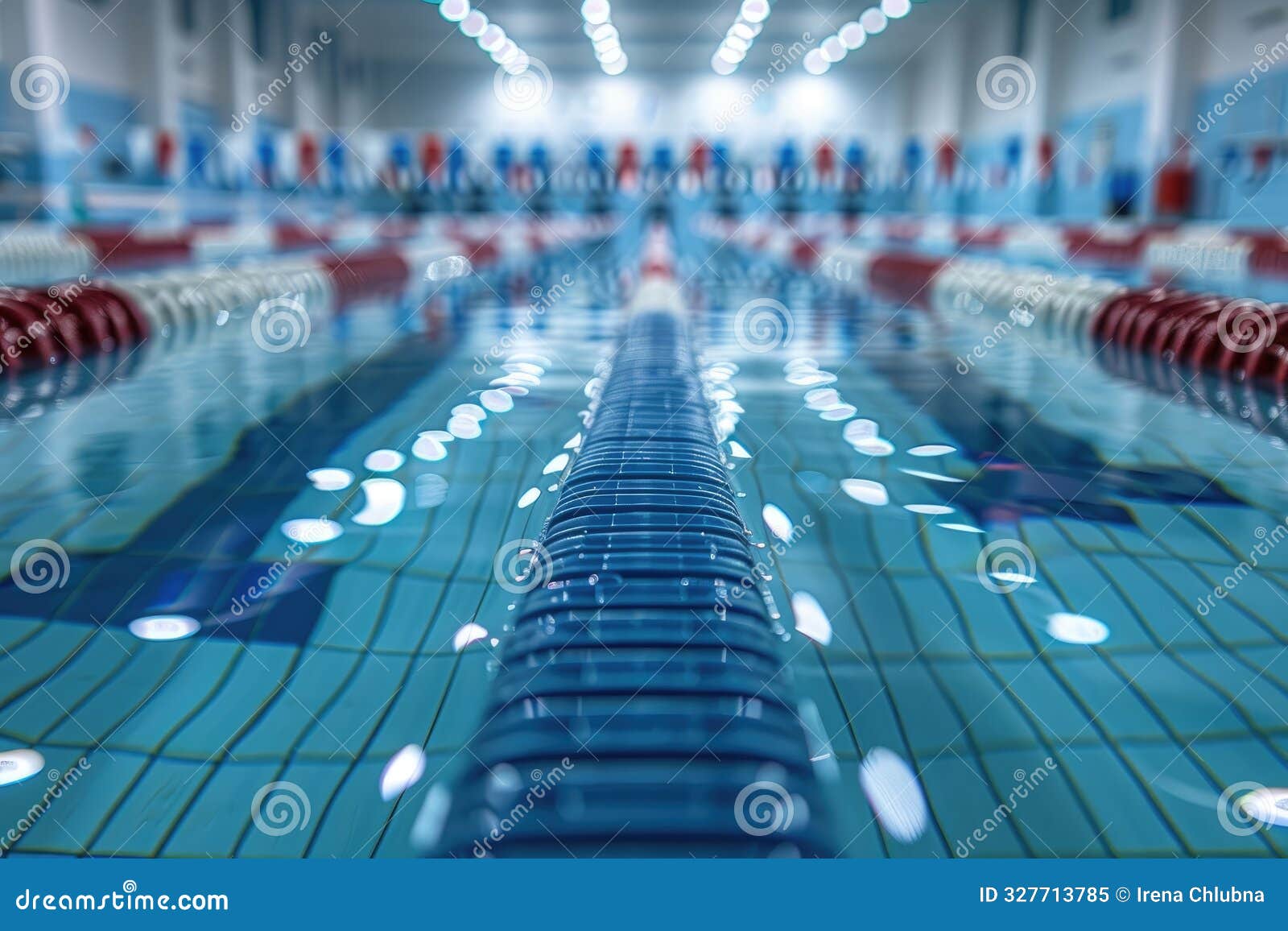 Indoor Olympic-sized Swimming Pool with Lane Lines Stock Illustration ...