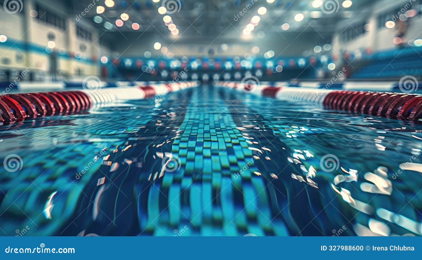 Indoor Olympic-sized Swimming Pool with Lane Lines Stock Illustration ...
