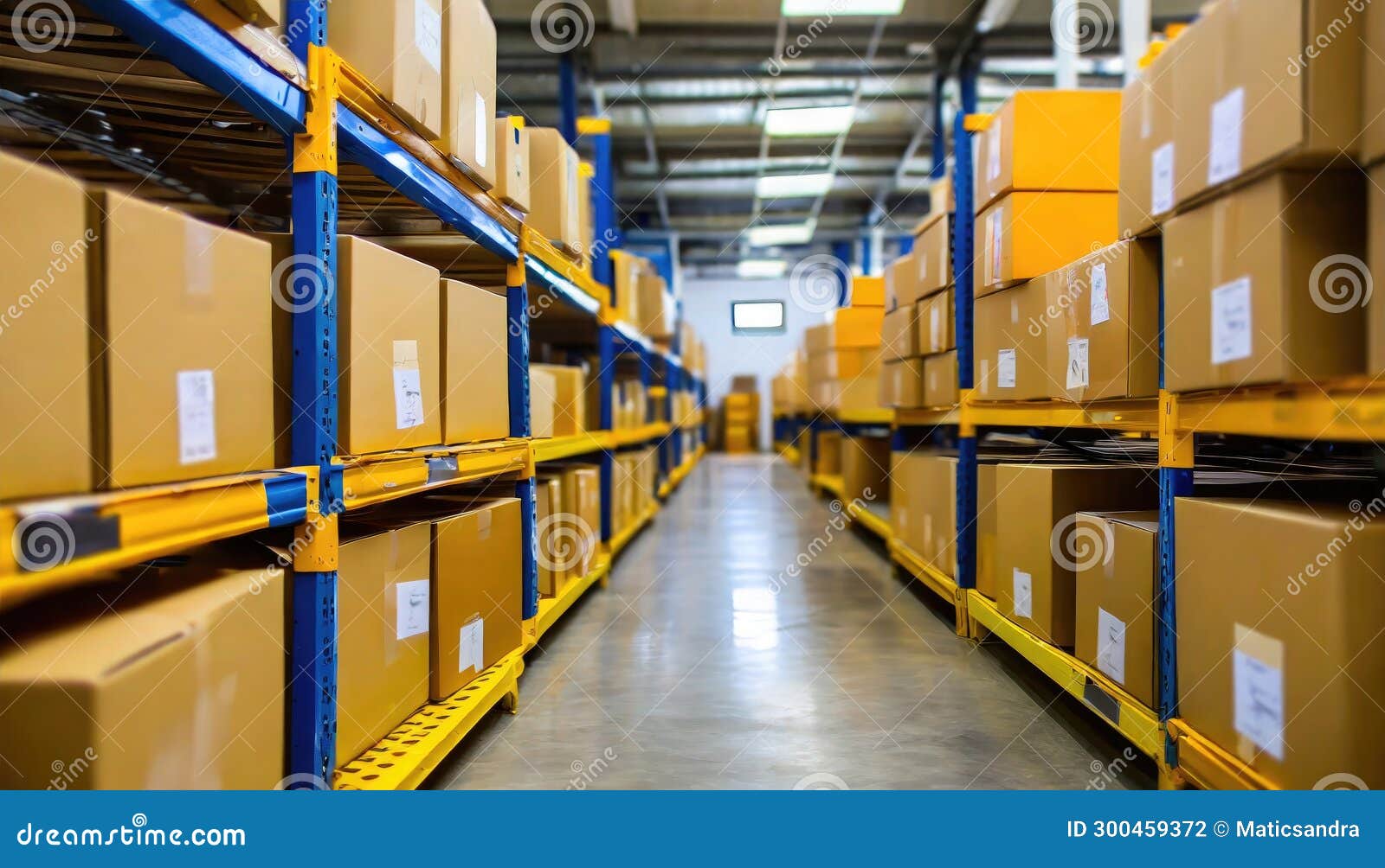 Indoor Packing Stations. Generated with AI Stock Photo - Image of ...