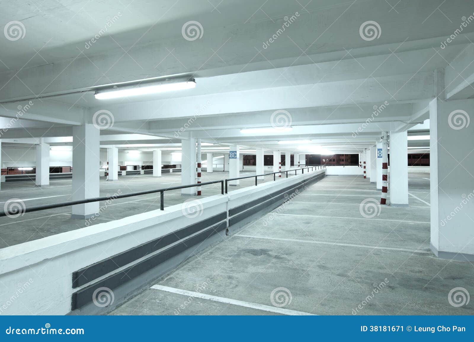 Indoor parking lot stock image. Image of concrete, indoor - 38181671
