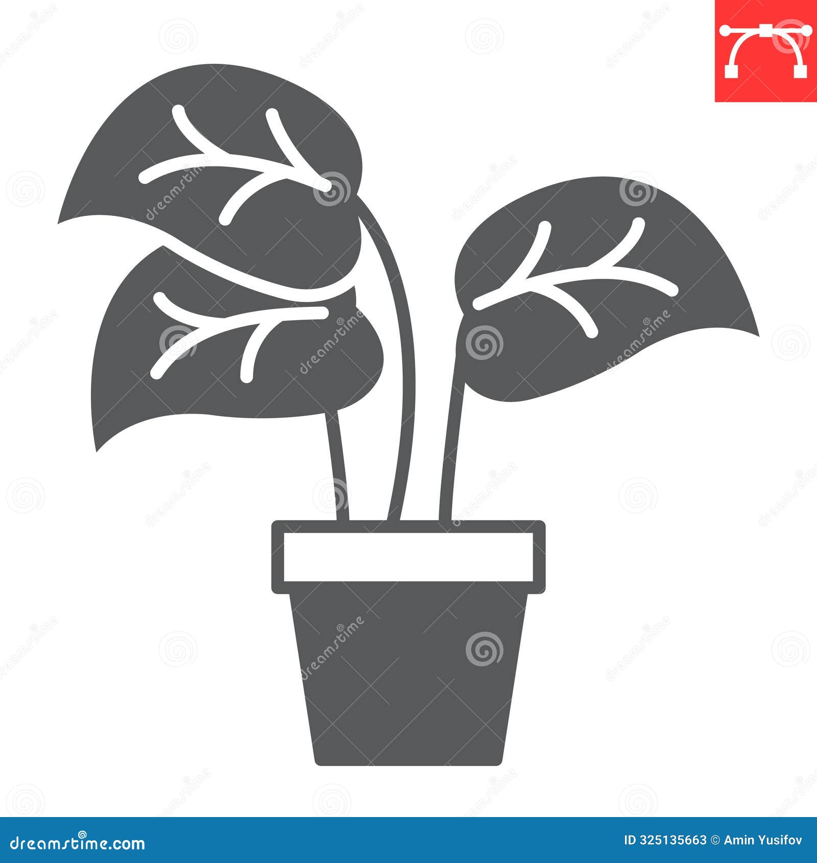 Indoor plant glyph icon stock vector. Illustration of nature - 325135663