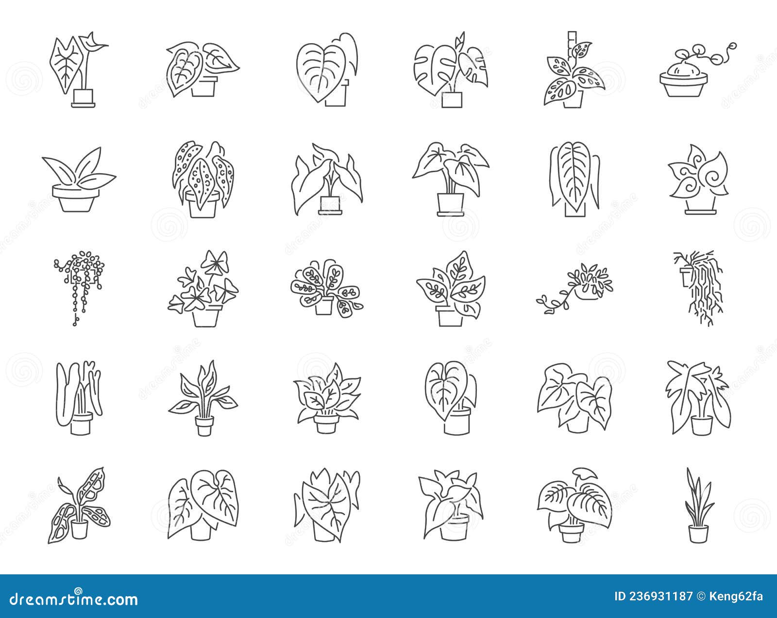 Indoor Plant Line Icon Set. Included the Icons As Houseplant, Pot Plant ... Indoor Plant Line Icon Set. Included the Icons As Houseplant, Pot Plant ...