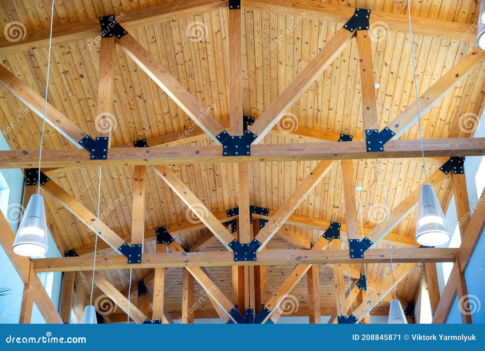 Indoor rafters frame stock image. Image of roof, housing - 208845871