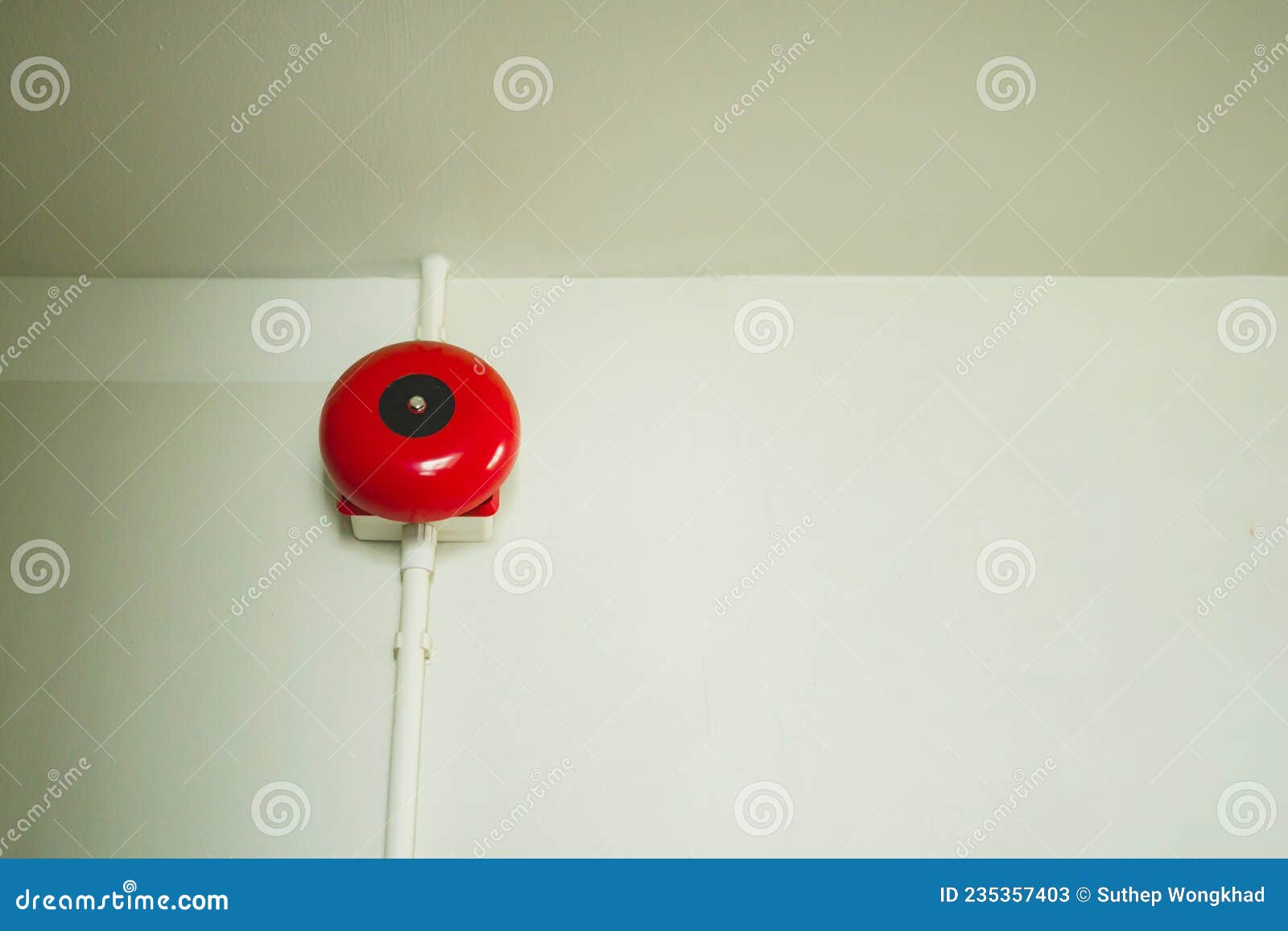 Indoor Red Fire Alarm Bell for Alarm Security System White Wall Mounted ...