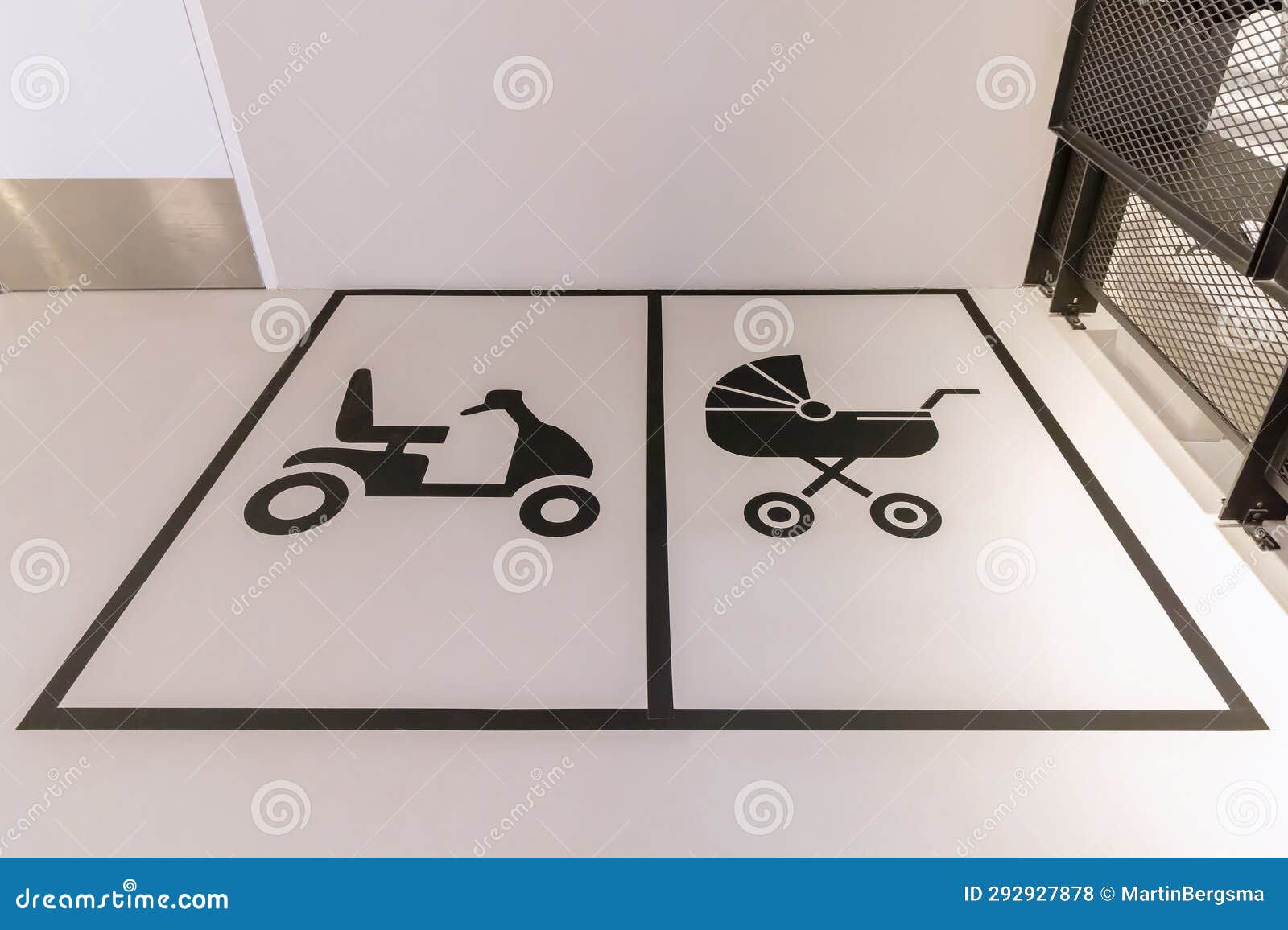 Parking Place for Mobility Scooters and Pushchairs Stock Photo - Image ...