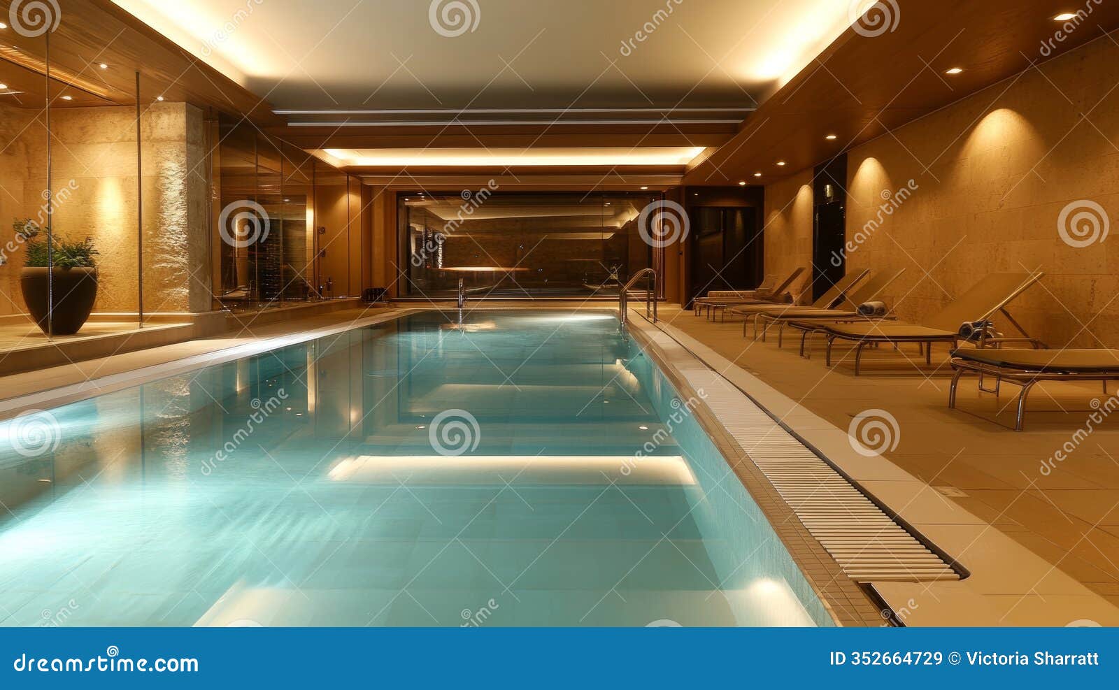 Indoor Thermal Pool Modern Design Stock Illustration - Illustration of ...