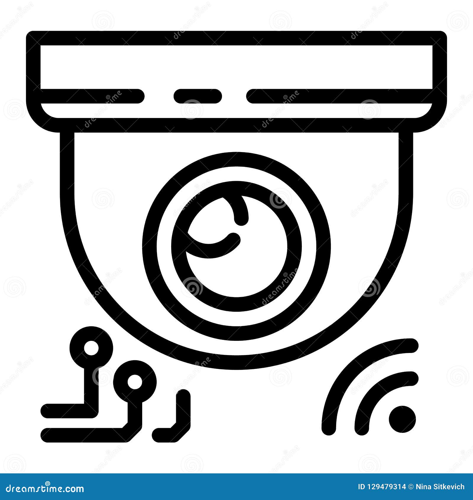 Indoor Security Camera Icon, Outline Style Stock Vector - Illustration ...