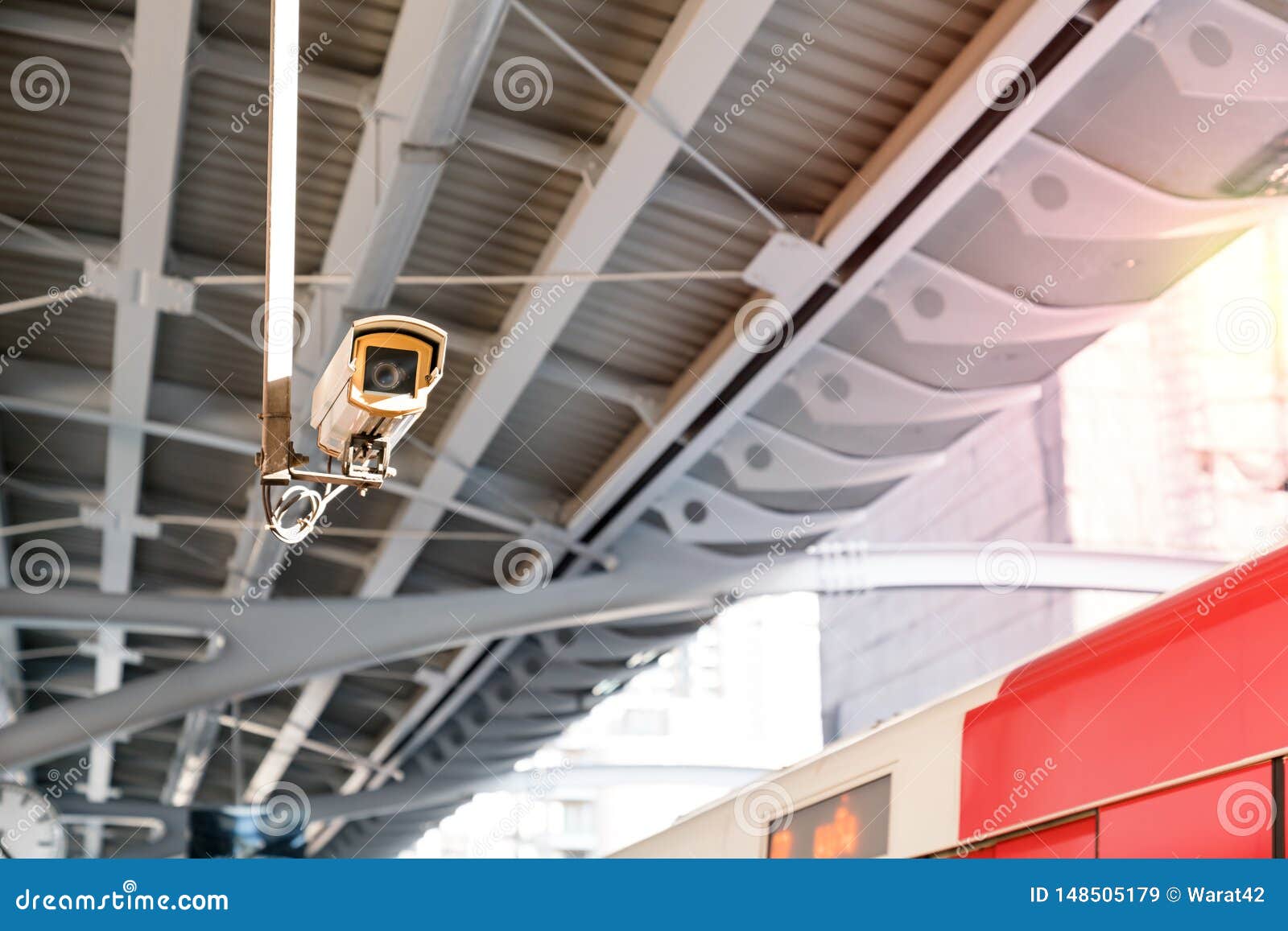 Indoor Security CCTV Camera at Station Stock Image - Image of camera ...