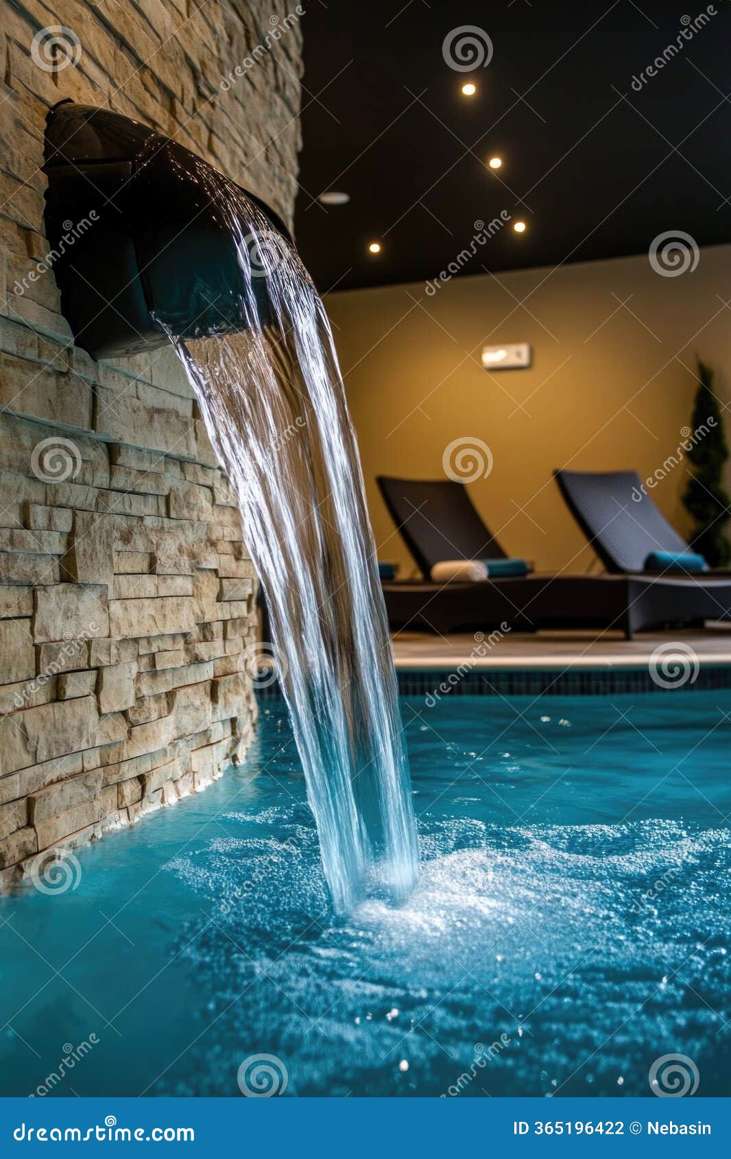 Stone Waterfall Feature In The Statue Garden Stock Photo ...