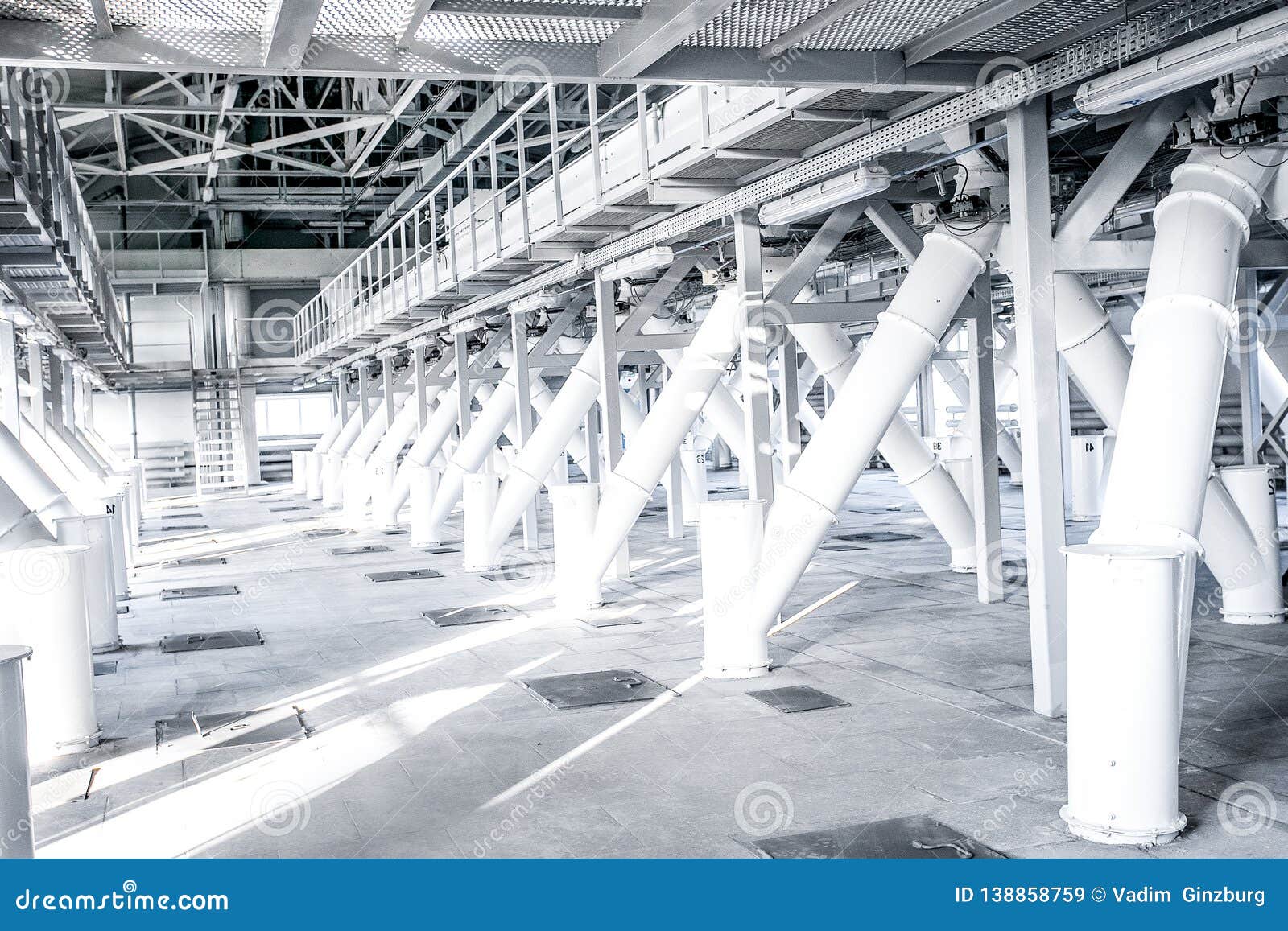 Indoor space of factory stock image. Image of building - 138858759