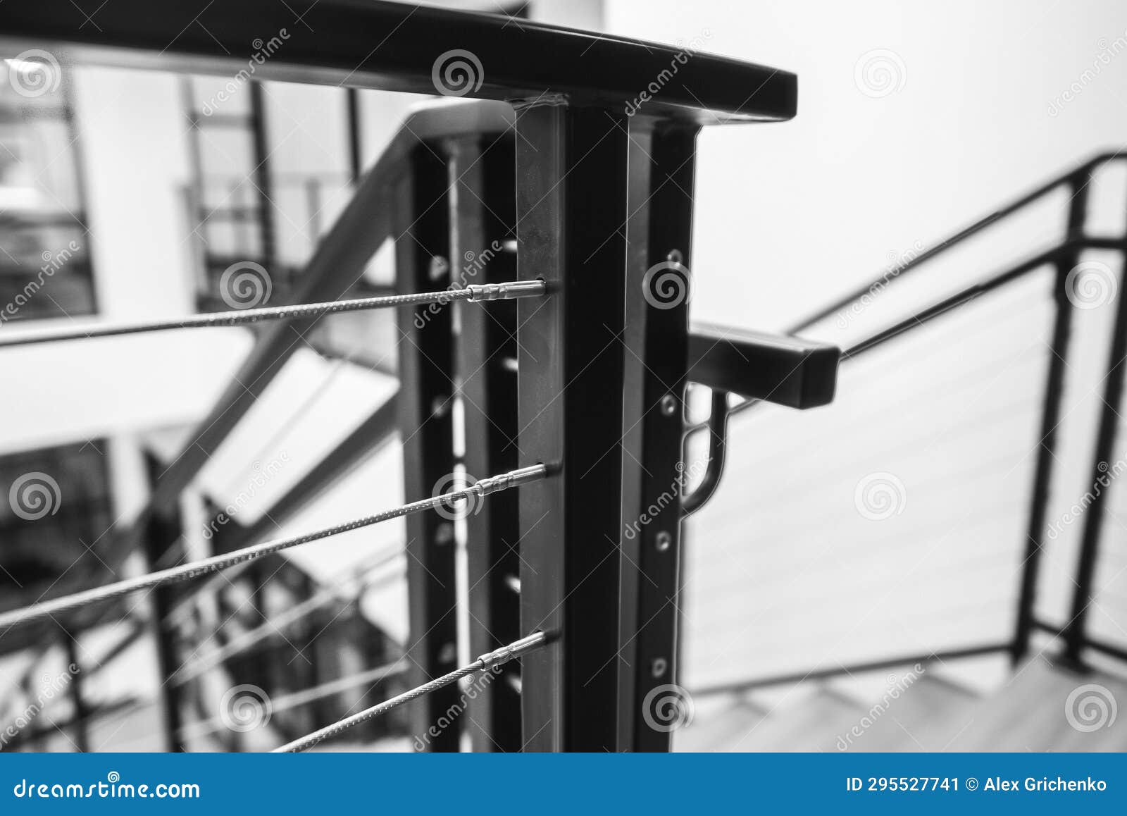 Indoor Stair and Railing Details Close Up Stock Image - Image of ...