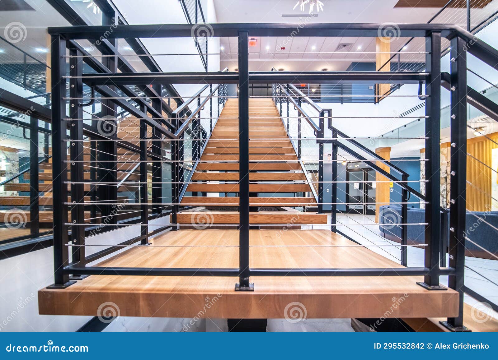 Indoor Stair and Railing Details Close Up Stock Photo - Image of ...