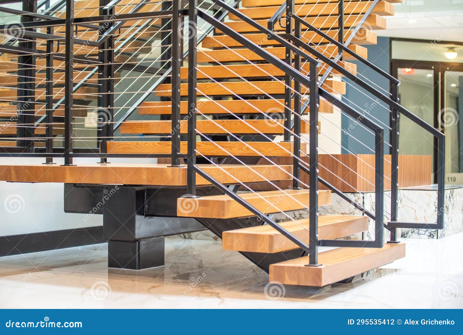 Indoor Stair and Railing Details Close Up Stock Photo - Image of detail ...